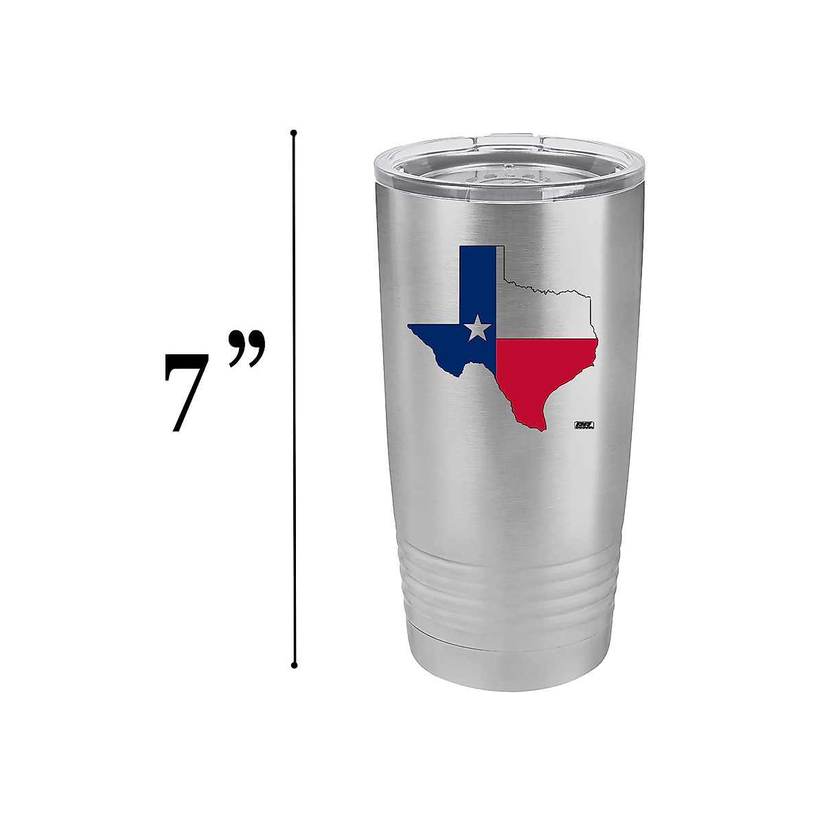 Rogue River Tactical Funny Texas Flag 20 Oz. Stainless Steel Travel Tumbler Mug Cup w/Lid Vacuum Insulated Hot or Cold (Stainless Steel)