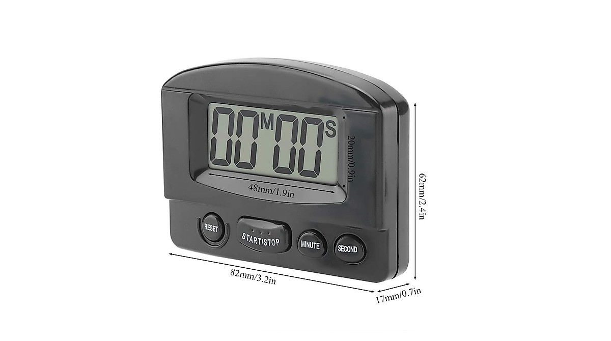 Digital Kitchen Timer with Auto Reset & LCD Display - AMONIDA Timer XL-331