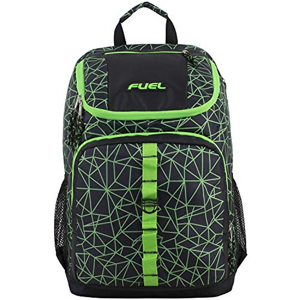 FUEL Top Load Multipurpose Backpack, Extra Large Main Compartment w/Easy Access, Padded Back w/Adjustable Comfort Straps, Front Molle Loops - Black/Lime