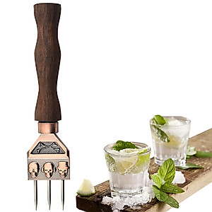 Ice Pick Stainless Steel with Safety Wooden Handle, Creative Skull Ice Pick Japanese Style Ice Crusher Ice Chipper for Bars and Kitchen Tool, Bar Accessories - 7.08 Inch