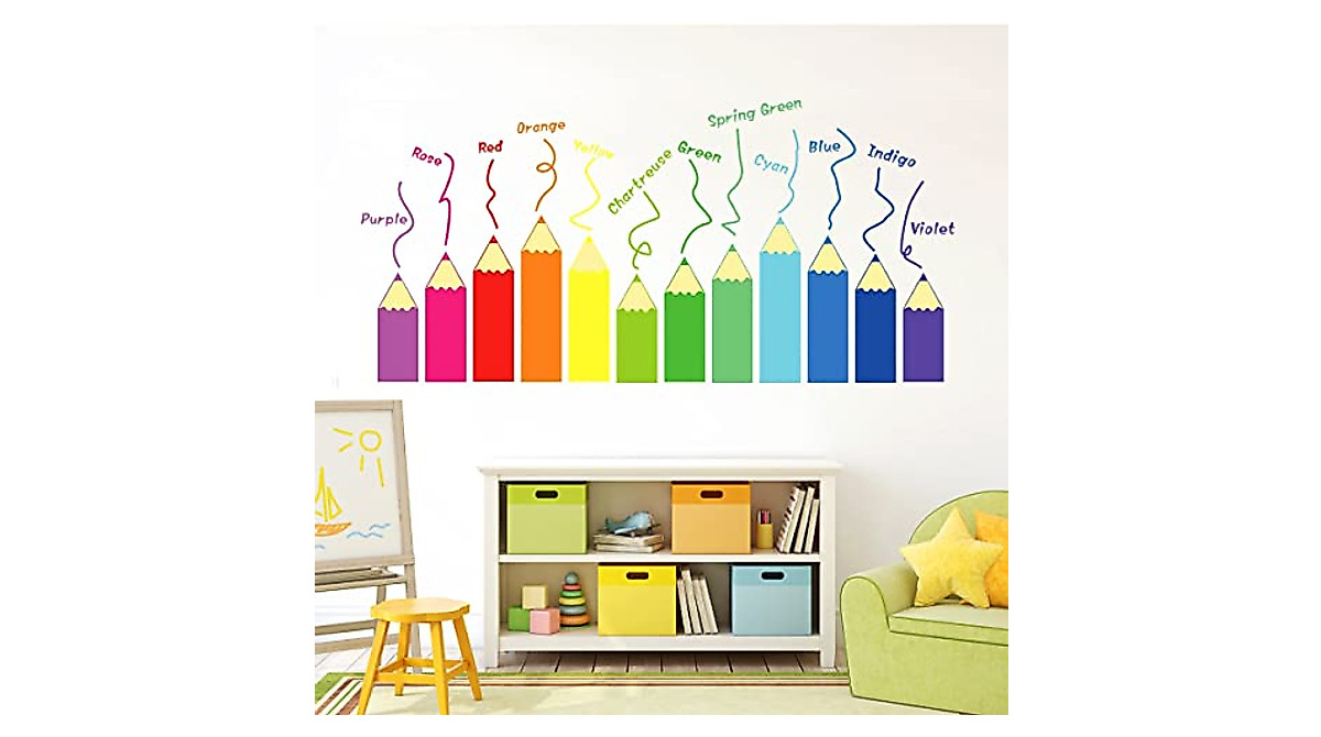Colorful Wall Decals for Kids - 12 Educational Designs