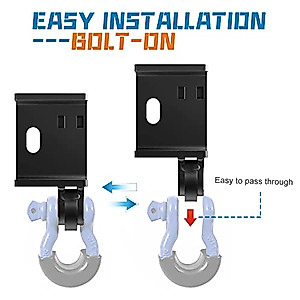 GSTP Front Tow Hook Bracket with 3/4 inch Shackle Mount Compatible with Toyota Tacoma 2009-2021 Black