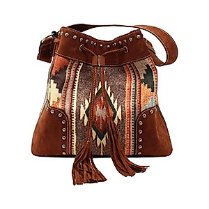 M&F Western Nocona Aztec Bucket Bag Brown One Size