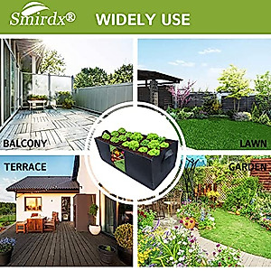 2 Pcs Plant Grow Bag with Handles, 10 Gallon Black Rectangle Heavy Fabric Raised Garden Bed for Vegetable Potato Onion, Durable Breathe Cloth Planting Container Pot for Indoor and Outdoor