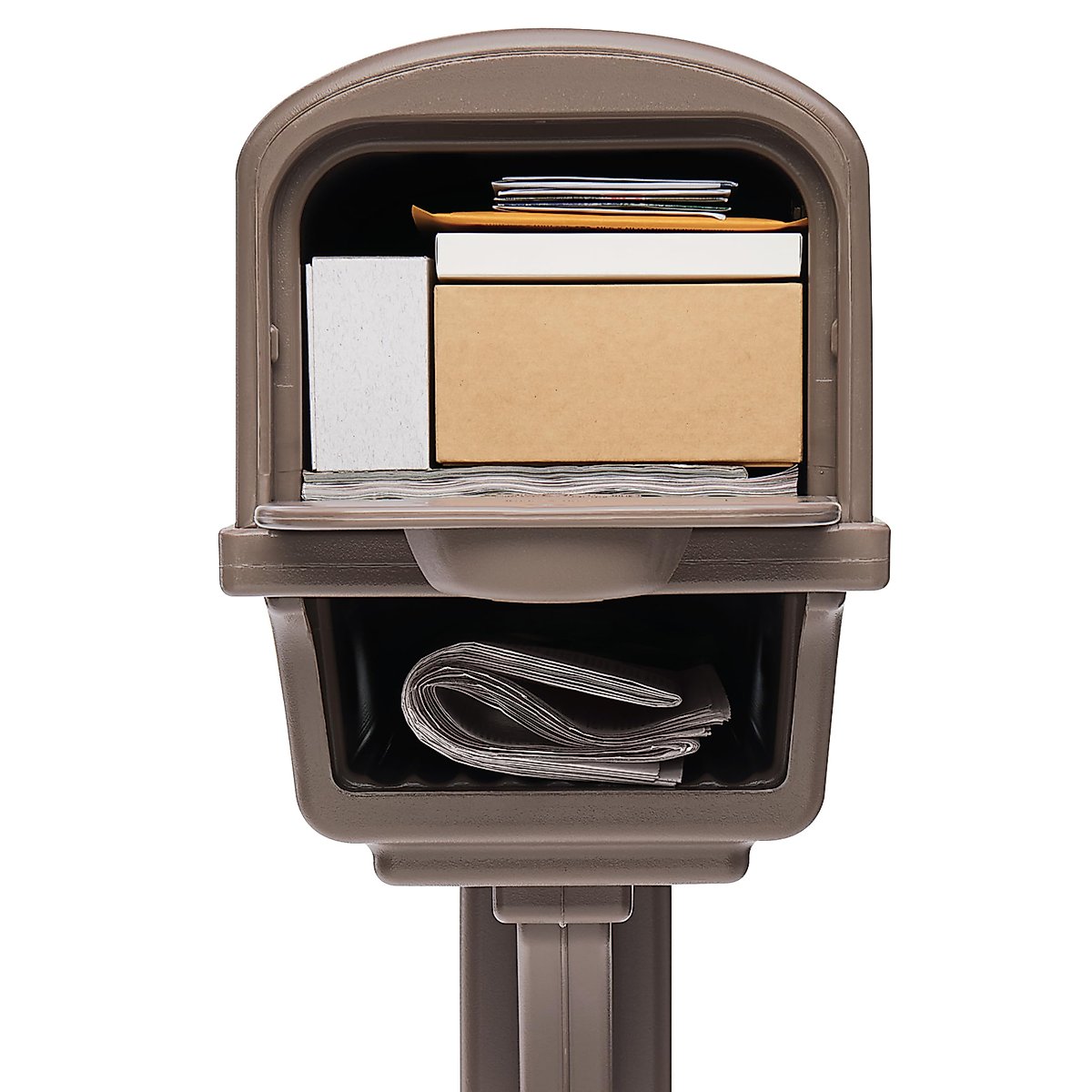 Architectural Mailboxes Gentry Plastic, Dual Access, Mailbox and Post Kit, GGC1M00AM, Mocha, Large Capacity