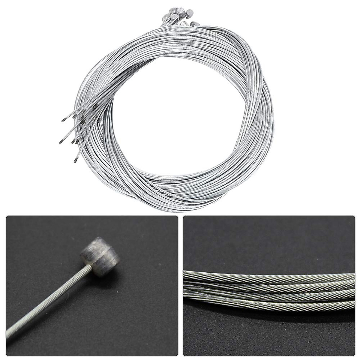 【𝐄𝐚𝐬𝐭𝐞𝐫 𝐏𝐫𝐨𝐦𝐨𝐭𝐢𝐨𝐧】 CHICIRIS 20PCS Premium Bike Brake Cable, 1.6mm Thick 20PCS 2.5M Length Electric Bicycle Brake Line, for Electric Scooter E-Bike Bicycle Modification Cycling Accessory