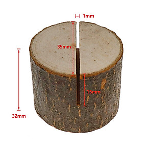 Sscon 10Pcs Wood Photo Clip Wood Place Card Holders Bark Stump Crafts Home Wood Stakes Hotel Decoration Ornaments