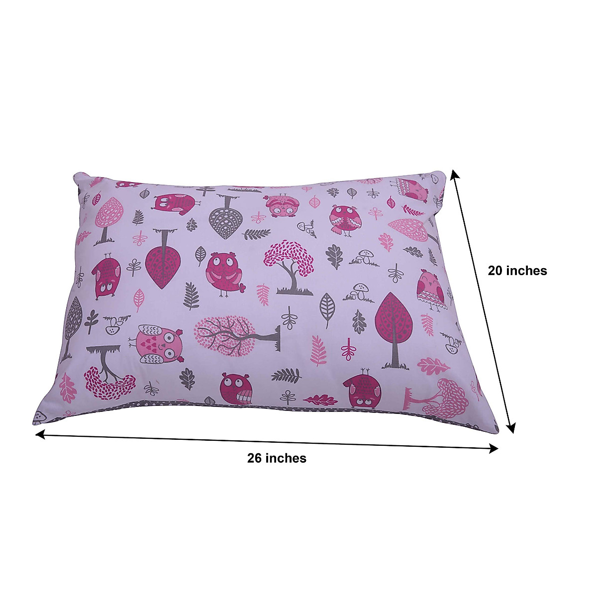 Bacati - Owls Pink/Grey Girls Cotton 3 Pc Full/Queen Comforter Set, Grey/Pink