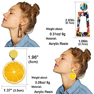 Statement Earrings for Women Acrylic Resin Multicolor Dangles Drop Earrings