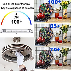 Rnyloas R7S 78MM T3 100W Bulb, 5 Pack Long Lasting R7S Halogen Bulb Dimmable, R7S 100W 120V Bulb with R7S Base 2800K Warm White, R7S Bulb 78MM T3 for Work, Security, Landscape Lights, Floor Lamps