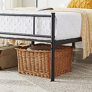 VECELO Twin Platform Bed Frame with Headboard and Footboard, 12'' Under-Bed Storage & Strong Metal Slats Support, No Box Spring Needed