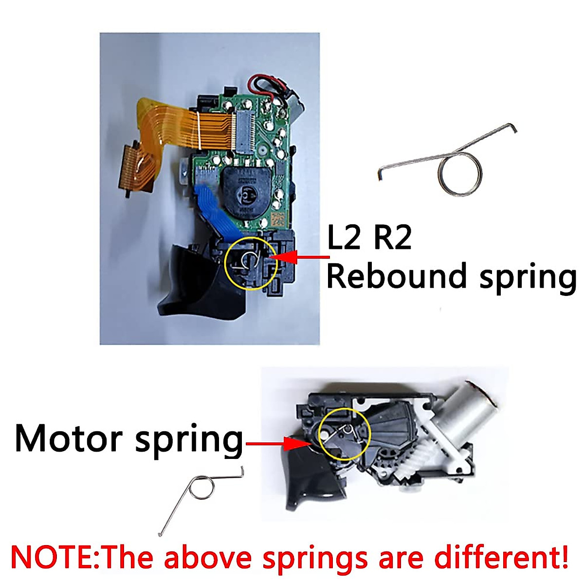 10 Pcs Replacement L2 R2 Metal Adaptive Motor Springs Compatible with PS5 Playstation Games Controller with Screwdriver, Crowbars, Tweezers, Repair Spare Parts Accessories Kit