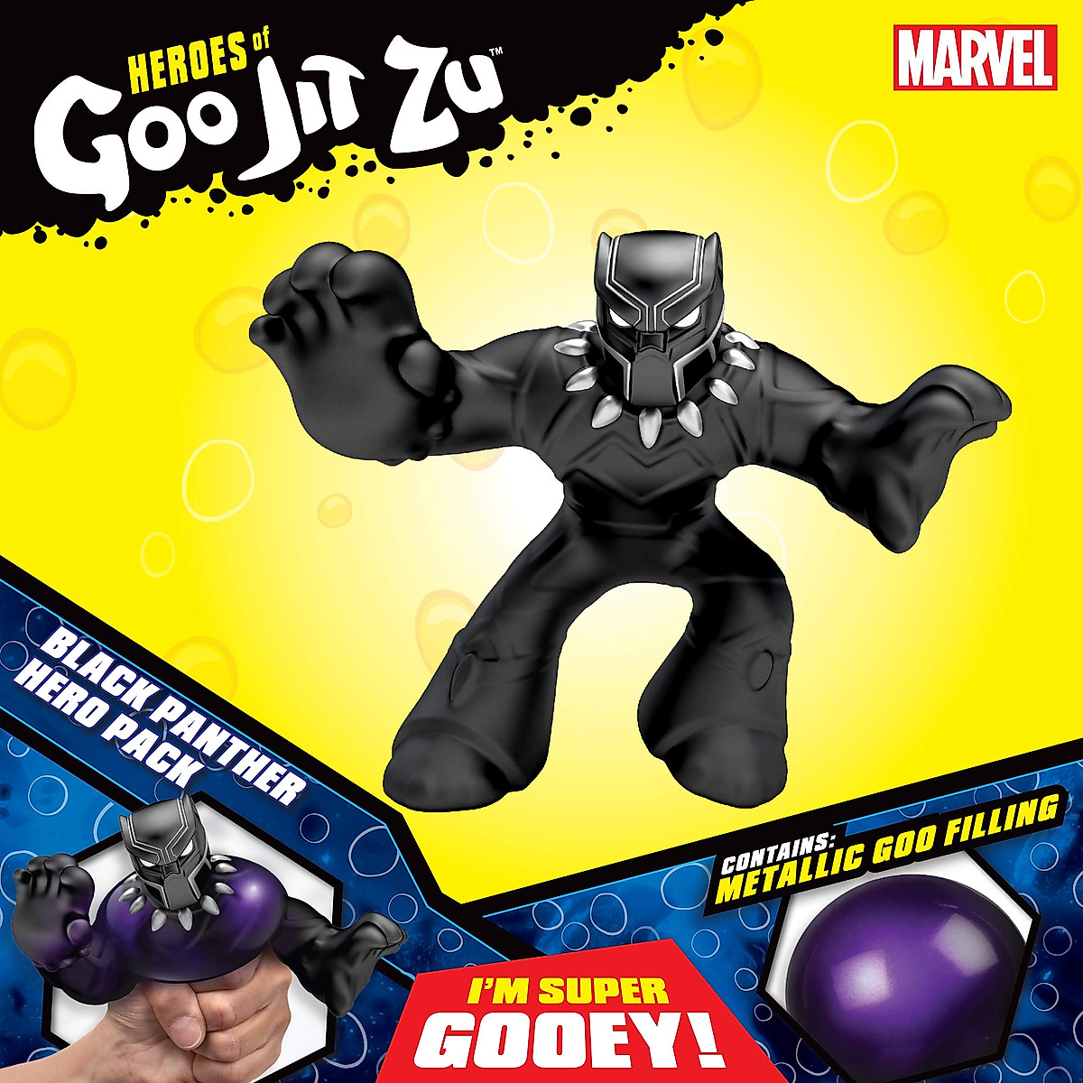 Heroes of Goo Jit Zu Licensed Marvel Hero Pack - Black Panther, Multicolor, 41099