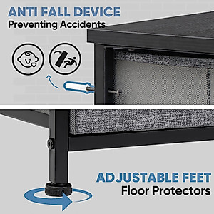 SUPER DEAL 6 Drawer Dresser for Bedroom Fabric Storage Tower Double Dresser Organizer Chest of Drawers Heavy Duty Steel Frame Wood Top for Livingroom Kids Toys Closet Nursery Hallway, Grey