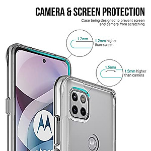 Guarishel Crystal Clear Case for Motorola One 5G Ace Phone Case, [Not-Yellowing] [Military Drop Protection] Upgraded Shockproof Protective Phone Case for Moto One 5G Ace 6.5 inch - Slim Fit