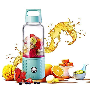 Portable Mini Blender,USB Rechargeable Smoothie Blender Juicer Cup, Fruit Mixing Machine with 4000mAh Rechargeable Batteries for Outdoor Travel and Gourmet Cooking ZJ666