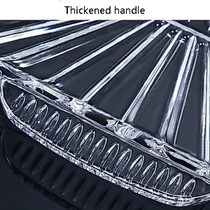 Serving Tray Clear Crystal Tray Serving Tray with Handle Multipurpose Tray for Coffee Table Spill Resistant Food and Beverage Server Kitchen Dresser Party Serving Tray Decorative Trays