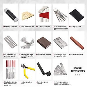 MIFOGE 45Pcs Guitar Repairing Maintenance Tool Kit with Carry Bag Large Care Set of Tools for Acoustic Guitar Electric Guitar Ukulele Bass Banjo,Perfect Gift for Music or String Instrument Enthusiast