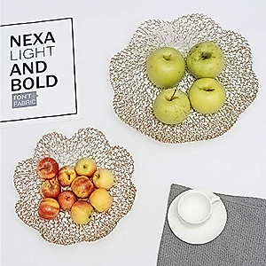 Decorative Bowls for Home Decor and Centerpieces - Gold Vegetable Fruit Bowl for Kitchen Counter, Table Centerpieces for Dining Room and Living Room Decor, Fruit Basket for Kitchen (Small)