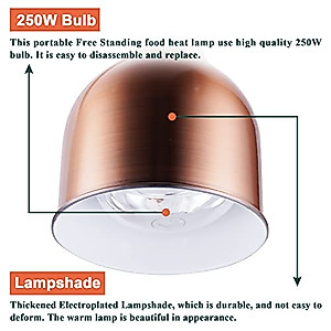 YMJOINMX 220V Food Warmer Lamp Heat Lamp with Bulbs for Food Heating Lamp Commercial Food Buffet Warmer Lamp Restaurant Food Service
