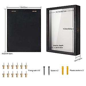 TJ.MOREE Flowers Shadow Box Display Case 13 x 16 Large Shadow Box Picture Frame with Glass Wedding Bouquet Memorabilia Medals Photos Memory Box