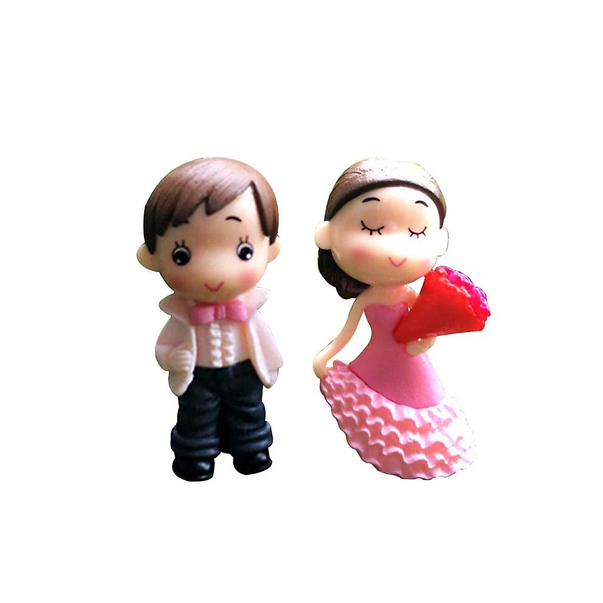 Gilroy Miniature Couple Brides Groom Wedding Figurines Landscape Ornaments Mini Resin Fairy Garden Bonsai Dollhouse Decorations Romantic