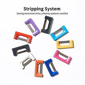 Easyinsmile Dental IPR Strip System 10PCS Orthodontic Interproximal Reduction Enamel Kits (B/Multi-Color)