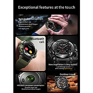 Smart Watches for Women Men,Smartwatch with Blood Pressure, Blood Oxygen Monitor, IP68 Waterproof Fitness Tracker 1.32" HD Screen Sleep Monitor Health Tracker Watch for iOS&Android System (Green)