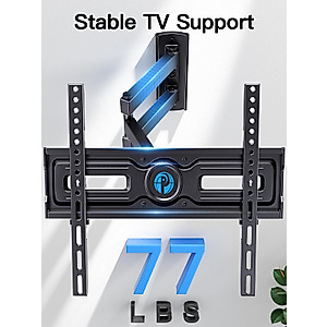 Pipishell Full Motion TV Wall Mount for Most 26-60 inch Flat & Curved TVs up to 77 lbs, Single Articulating Arm, Adjustable Bracket Height, Extension, Max VESA 400x400mm, PIMF9
