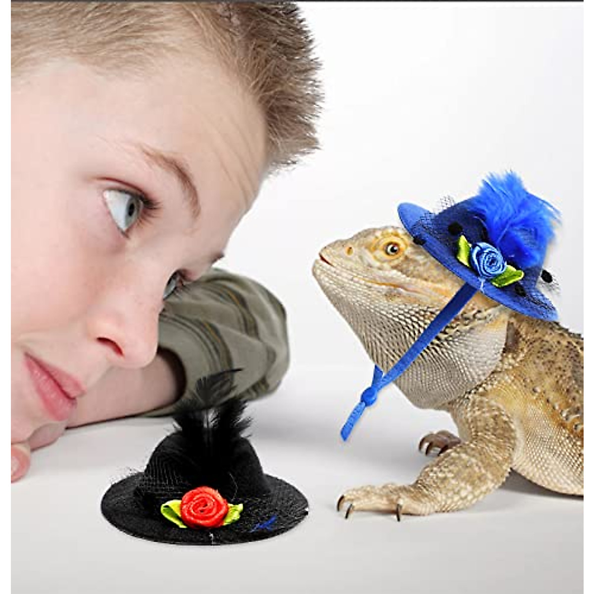 7 Pieces Chicken Hats Chicken Funny Costume Chicken Helmet Halloween Accessories Funny Small Hat Tiny Pet Hat for Hen Tiny Pets with Adjustable Elastic Chin Strap (7 Color)