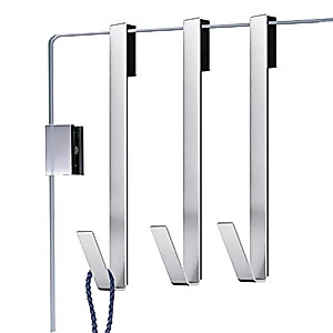 10 IN Shower Door Hooks, Towel Hooks for Bathrooms Extended Shower Hook,Heavy Duty Drilling-Free Shower Towel Hook Suitable for Frameless Glass Shower Door,Over the Door Towel Rack 3 Pack-Silver