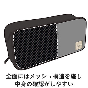 エレコム Elecom BMA-GP10BK Gadget Pouch, Storage Pouch, Bag-in-Bag, 3 Pockets, Stretchy Material, Lightweight, Black