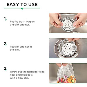 300 Pcs Kitchen Sink Strainer Bags Disposable Sink Garbage Bags,Sink Filter Net, Suitable for Kitchen and Bathroom Sink Drainage,for Collecting Kitchen Food Waste Leftover Garbage(300 3.54×3.54IN)