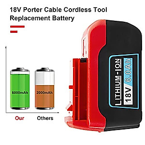 [1-Pack] High-Output 6000mAh [Lithium-Ion Type] 18V PC18B Battery for Porter Cable 18-Volt Battery PC18B PC18BL PCC489N PC18BLEX, Only Can Charged with Charger PCXMVC PCLMVC (Not PCMVC)