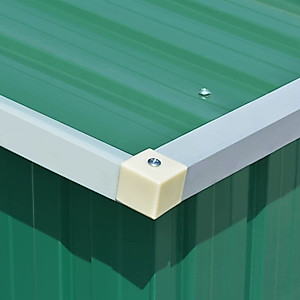 Outdoor Storage Shed, Garden Shed, Sun Protection and Waterproof Tool Storage Shed for Yard, Lawn, Backyard Garden Shed Green 101.2"x389.8"x71.3" Galvanized Steel