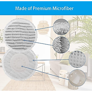 Replacement Steam Mop Pads for Shark S7000AMZ / S7001 / S7201 Steam Mop, Reusable Steam & Scrub All-in-One Cleaning Pads, Scrubbing and Sanitizing Rotating Pads for All Sealed Hard Floors (6PCS)
