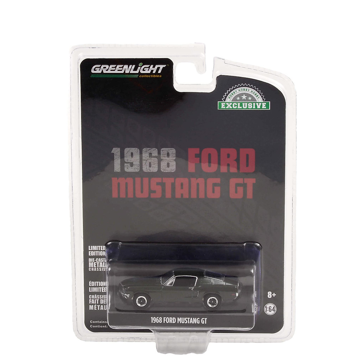 GreenLight 1:64 1968 for&d Mustang GT Fastback - Highland Green 44723 [Shipping from Canada]