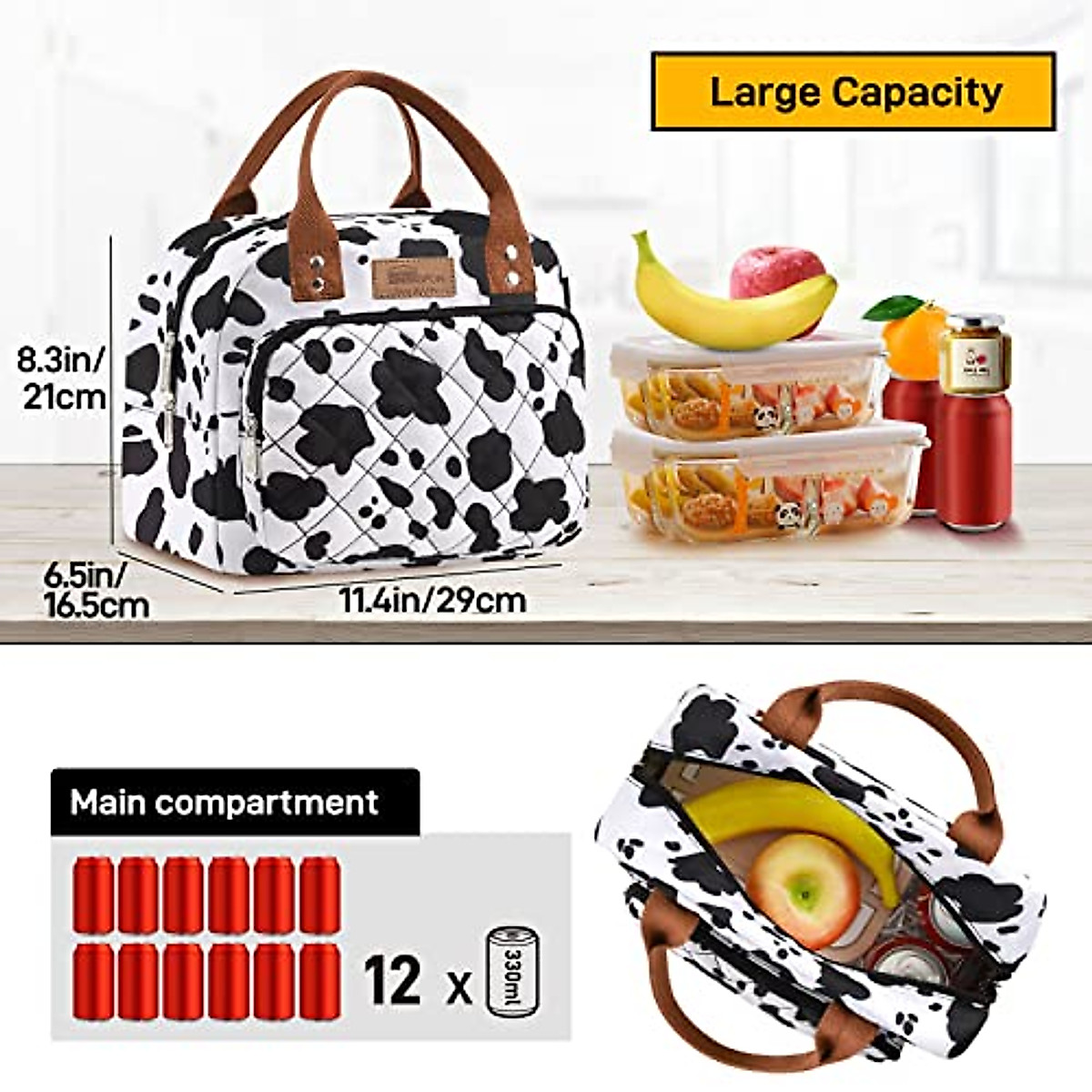 Buringer HOMESPON Lunch Bag for Woman Man Insulated Lunch Box Tote Bag for Work Picnic or Travel