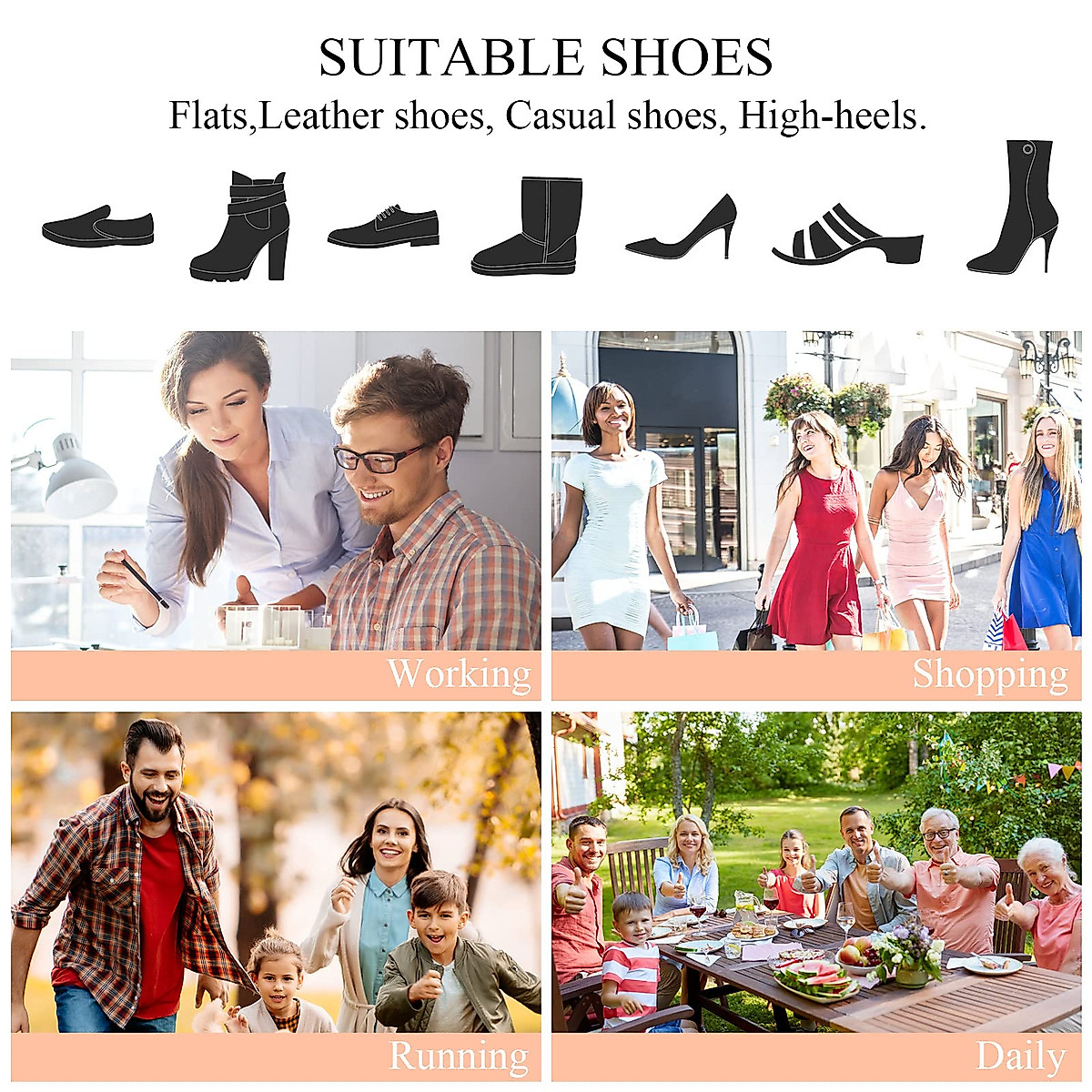 12 Pairs Hammerhead Toe Pad Hammerhead Toe Spacers Gel Pad Claw Toe Temporary Corrector for Relieve Foot Pain, Pressure, Discomfort, and Improve Walking Stability (Peachpuff, White)