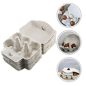 YARDWE 20pcs Chicken Egg Cartons Cardboard Egg Storage Containers 6 Girds Vintage Blank Chicken Egg Carton Trays with Lids