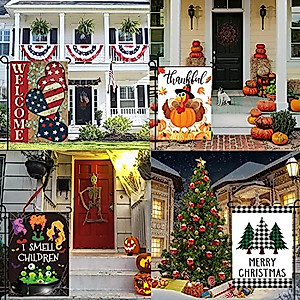 Seasonal Garden Flags Set of 12 Double Sided 12 x 18 Inch Yard Flags,small garden flags for outside, Christmas Spring Seasonal Flags for Outdoor Decorations,Holiday Garden Flags for All Seasons