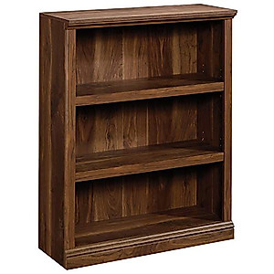 Sauder Misc Storage Contemporary 3-Shelf Wood Bookcase in Grand Walnut