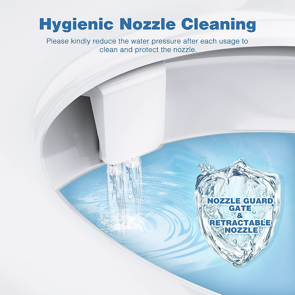 Bidet Attachment for Toilet Warm Water, Non-Electric Bidet Toilet Attachment, Warm Water Bidet with Self-cleaning Dual Nozzle and Adjustable Water Pressure for Sanitary and Feminine Wash