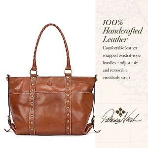 Patricia Nash Carducci Tote Purse for Women - Leather Tote Bag for Women - Designer Handbags For Women - Women Handbags - Leather Purses For Women - Leather Handbags For Women - Tan Leather Purse