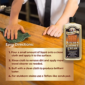 PARKER & BAILEY KITCHEN CABINET CREAM - Multi-surface Wood Cleaner and Polish Furniture Quick Shine Restorer Protector Cabinets Surface Cleaner House Cleaning Supplies Home Improvement