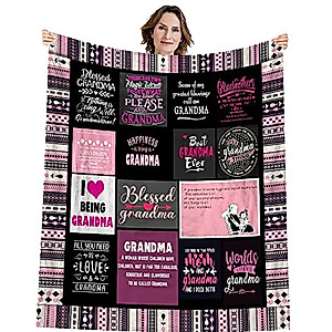 Best Grandma Blanket Gifts from Grandchildren Grandma Mothers Day Christmas Birthday Gifts | Best Grandma Ever Blanket Throw Blanket Presents Bday Gifts from Grandaughter Grandson 50” X 60”