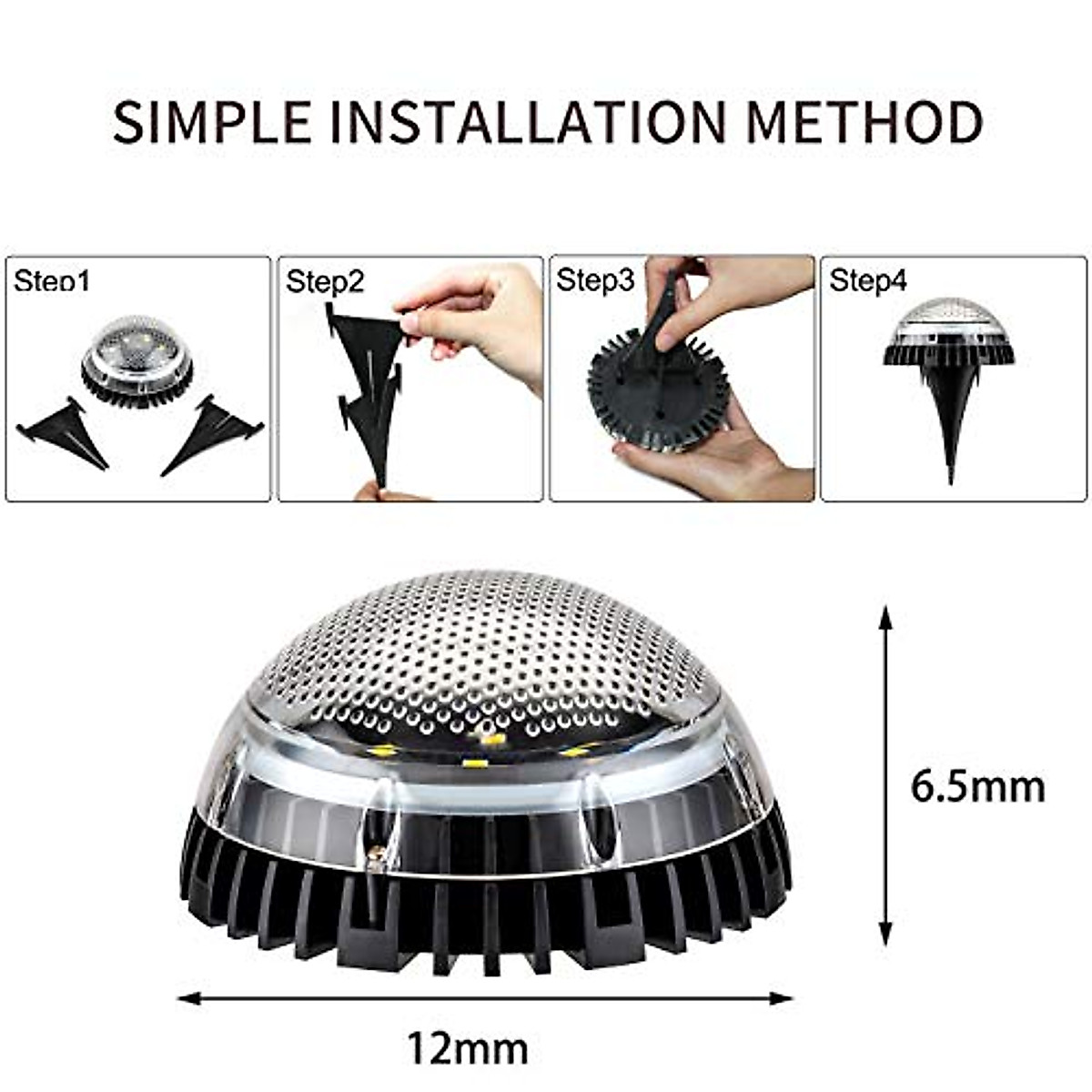 YGDGSDDS Outdoor Solar Ground Light has IP67 Waterproof and 8 LEDs, Suitable for Outdoor Night Scene Lighting Such as Swimming Pools, Gardens, etc, Making it Bright(White 4Pack)