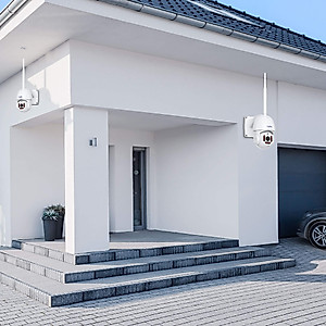 Hugolog PT Security Cameras, WiFi Cameras for Home Security 1080P HD, Outdoor Camera Waterproof,Motion Detection,2-Way Audio,Infrared Night Vision,USA Cloud Server/SD Card Slot, Compatible with Alexa