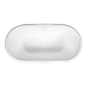 Signature Hardware 907547-66-RR Henley 66" Cast Iron Double-Ended Pedestal Tub with Rolled Rim