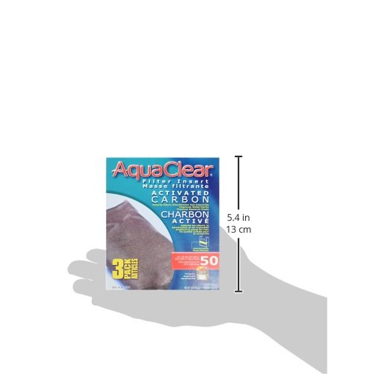 AquaClear Activated Carbon Filter Inserts, 3 Pack – Replacement Chemical Filter Media for 50 Gallon Tank